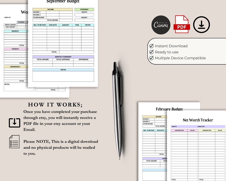 Printable Planner, Finance and Budget Planner Bundle Printable, Savings ...