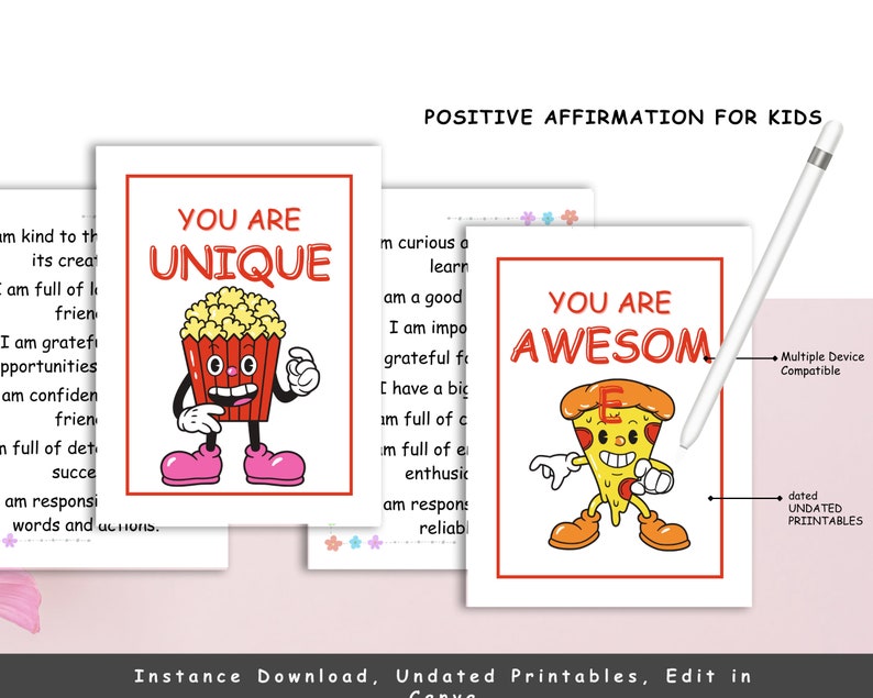 Affirmation Cards for Kids, Positive Messages Deck, Encouraging Quotes ...