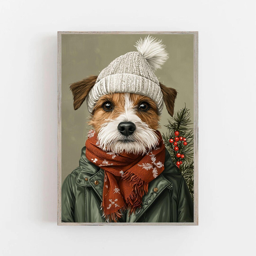 Christmas Dog Wall Art, Christmas Poster, Christmas Prints, Christmas ...