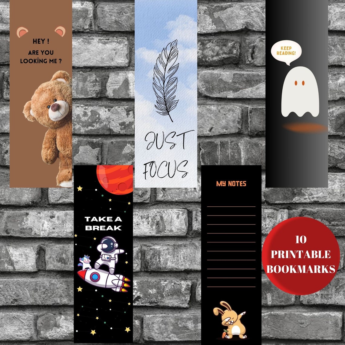 Digital Bookmarks, Printable Bookmarks Template, Bookmark, Printable ...