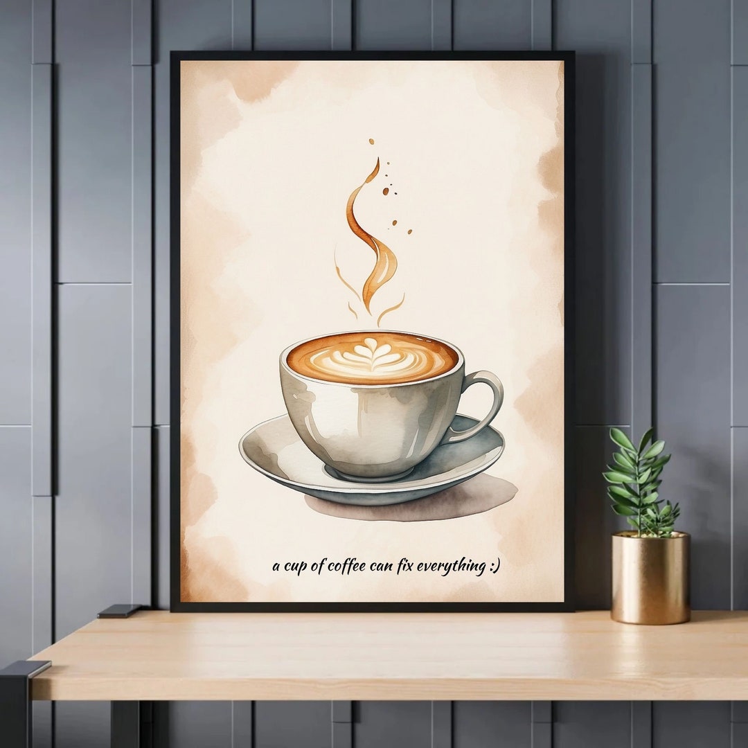 Coffee Poster, Coffee Quote Print, Coffee Shop Prints, Coffee Wall Art ...