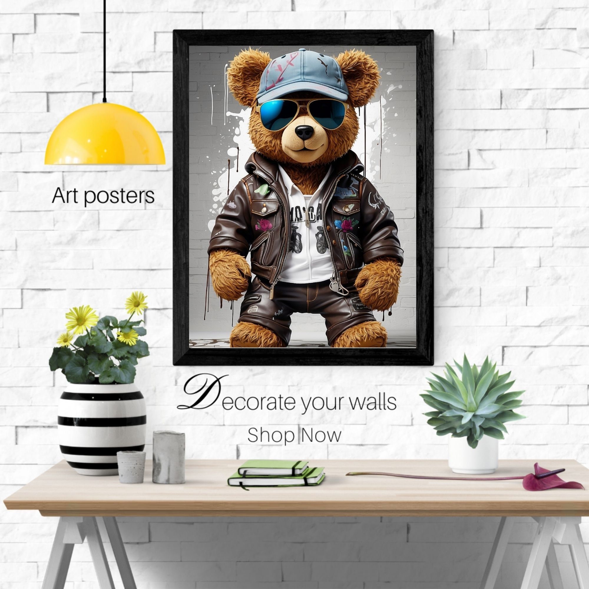 Bear Wall Art, Teddy Bear Print,wall Decor, Digital Print Download ...
