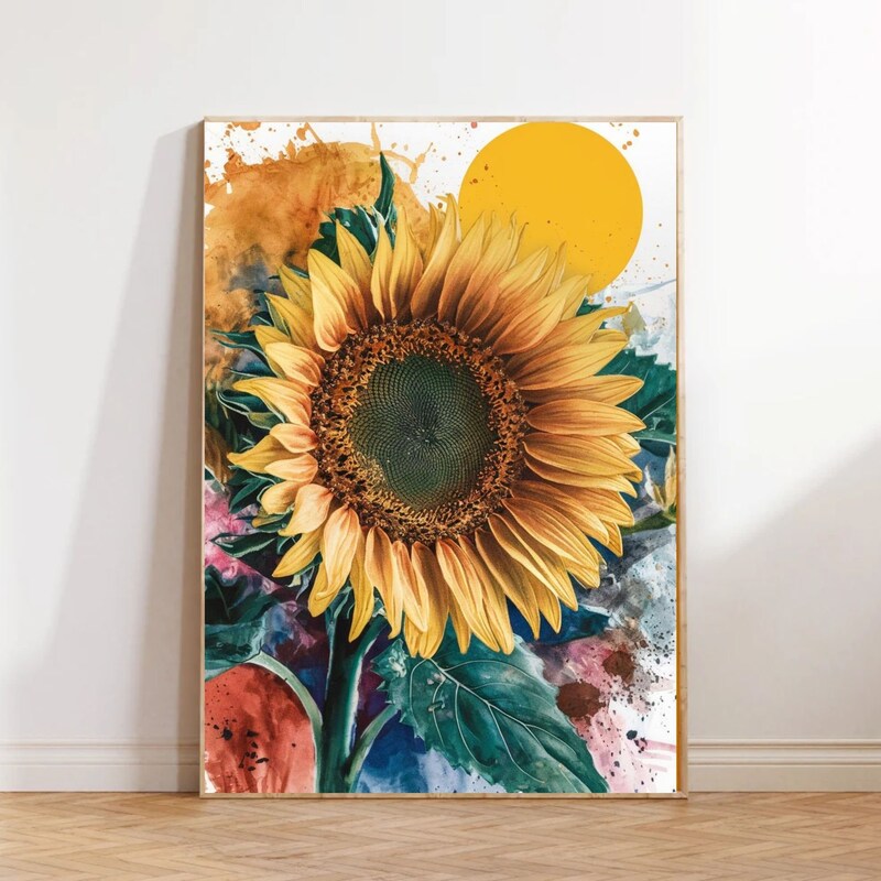 Sunflower Art - Etsy