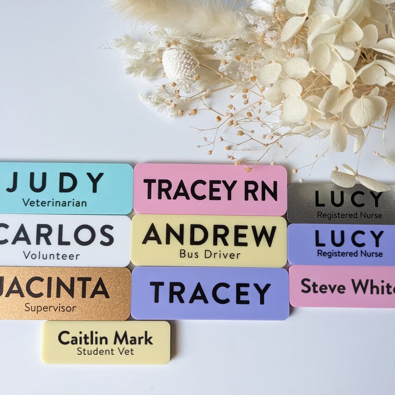 Name Tag Pin - Etsy