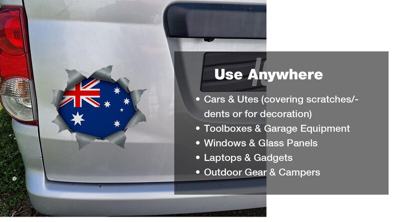 Australian Flag Burst Decal: Weatherproof Vinyl Car Sticker Bubble Free ...