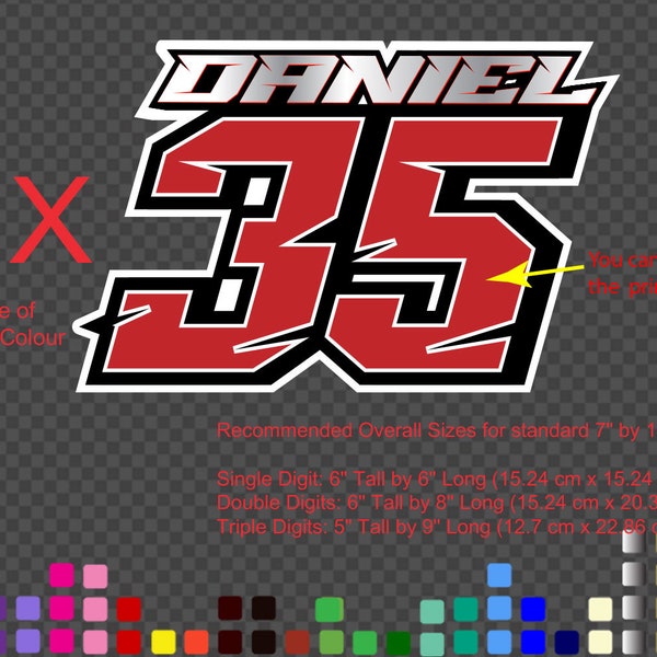 Atv Racing Number Decal - Etsy