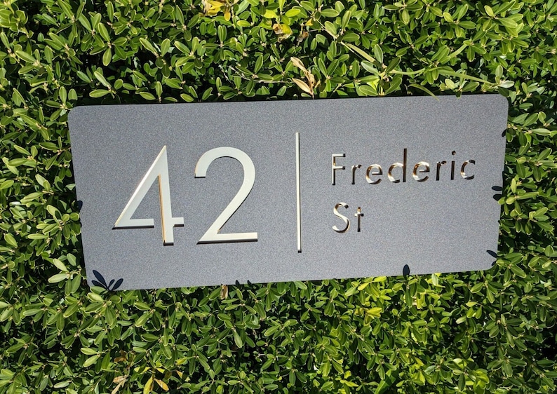 Custom Modern Acrylic House Address Sign: Metallic Colors - Etsy Australia