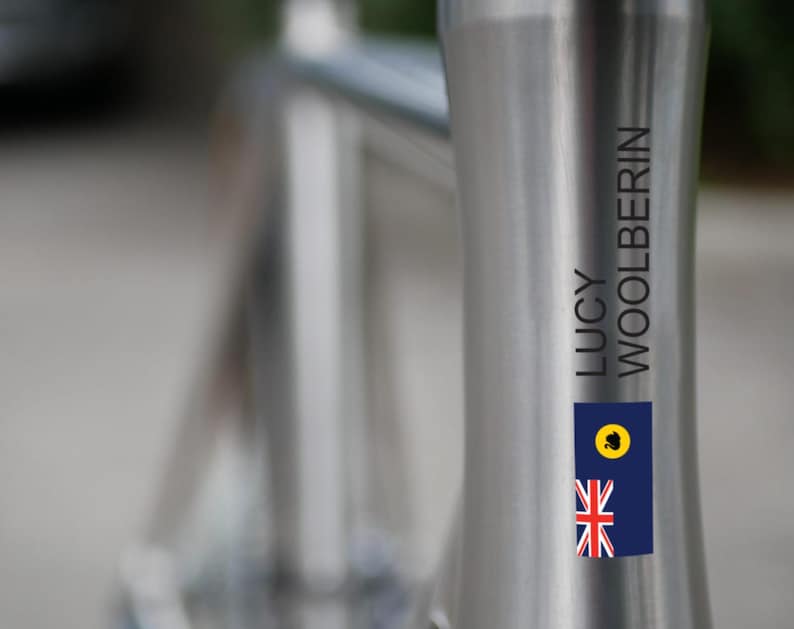 2x Custom Flag & Name Bike Decals - Personalized Cycling Stickers - Etsy