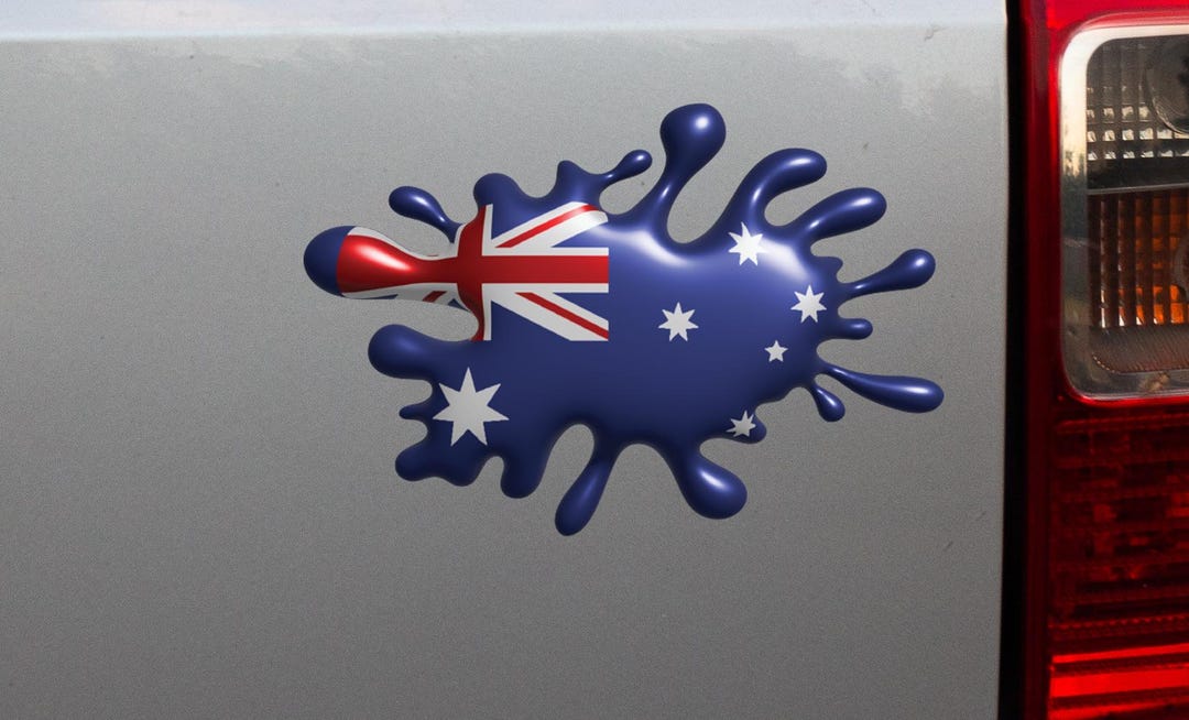 Australian Flag Splat Car Sticker -flat Vinyl Decal Printed 3D Effect ...