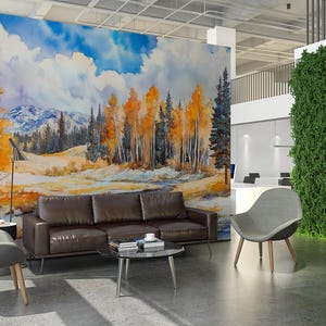 Wild Colorado Nature Wall Mural, Peel and Stick River and Pine Forest ...
