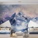 Snowy Mountain Wall Mural: Watercolor Winter Landscape Peel and Stick ...