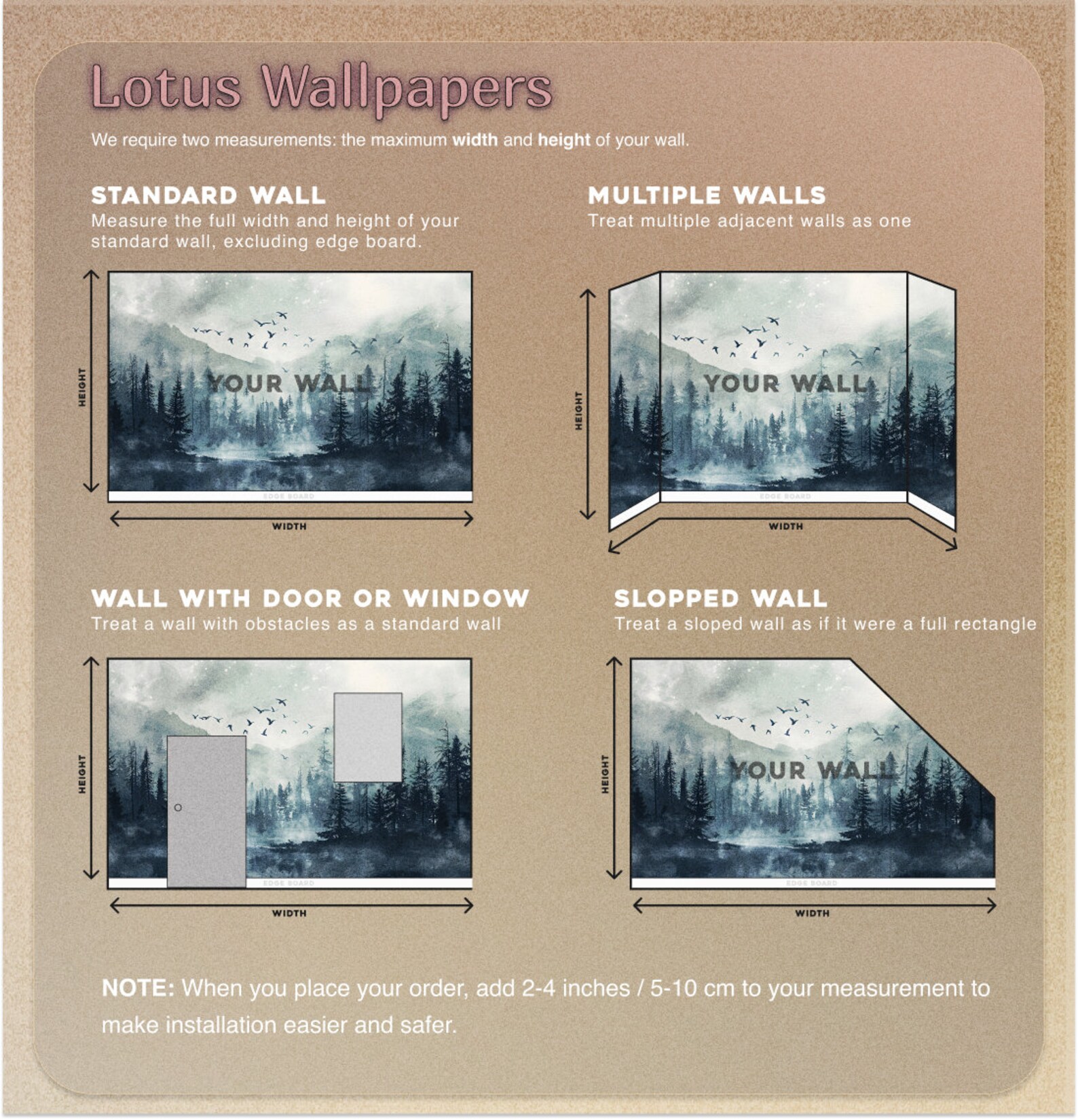 Dark Forest Wall Mural, Peel and Stick Black and Grey Pine Trees ...