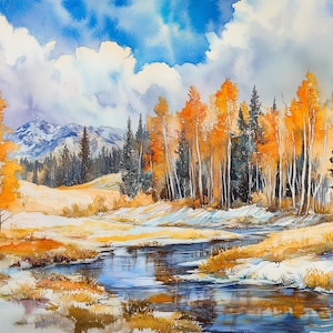 Wild Colorado Nature Wall Mural, Peel and Stick River and Pine Forest ...