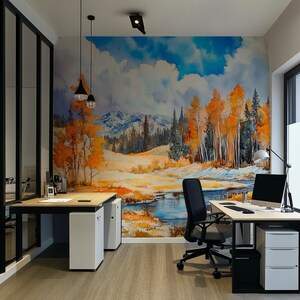 Wild Colorado Nature Wall Mural, Peel and Stick River and Pine Forest ...