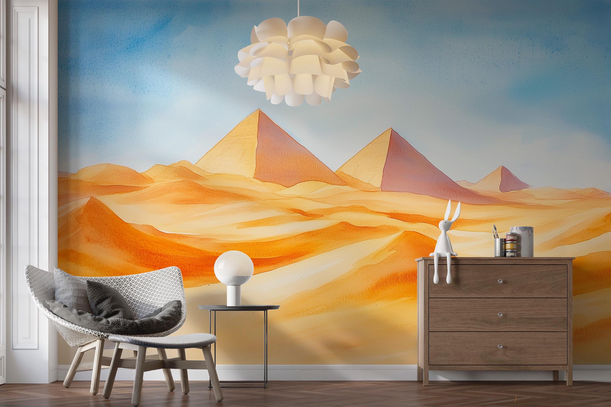Egyptian Pyramids Wall Mural, Peel and Stick Desert Wallpaper ...