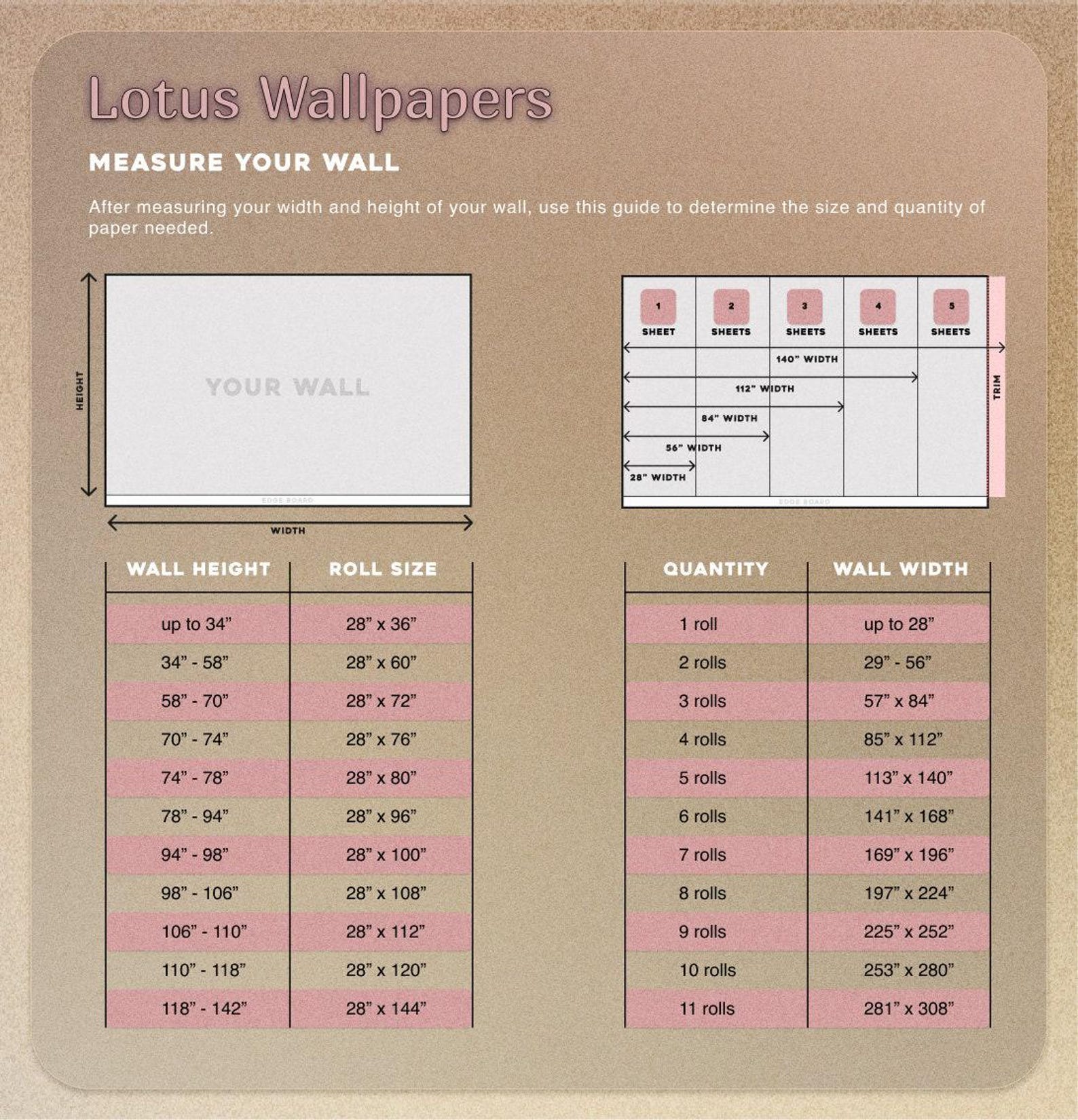 Beige Lotus Wallpaper: Minimalist Floral Peel and Stick Decal - Etsy
