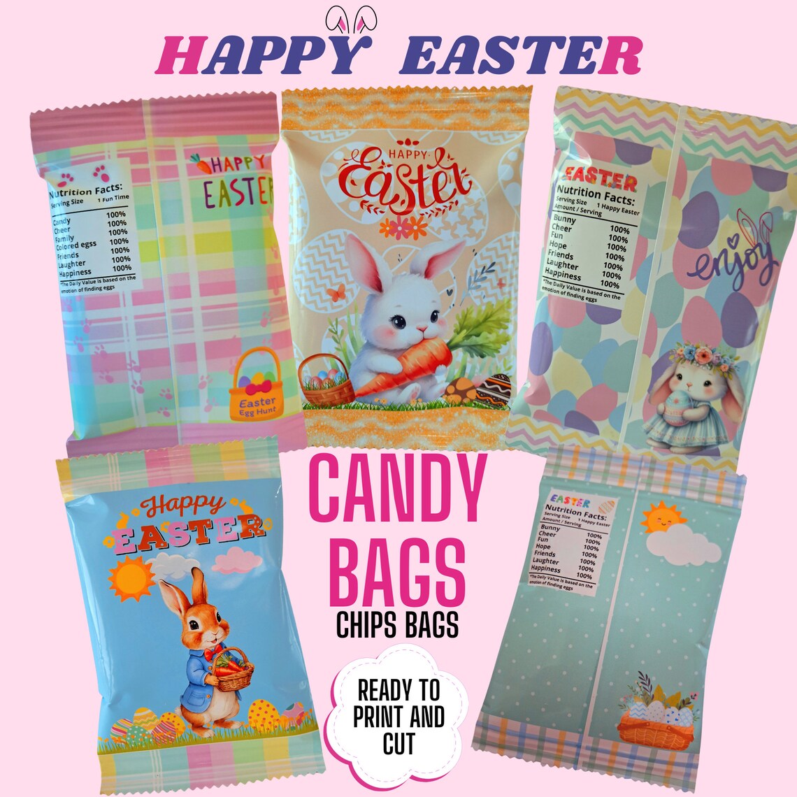 Chips Bags Easter, Printable Easter Chips Bags, Printable Easter Party ...