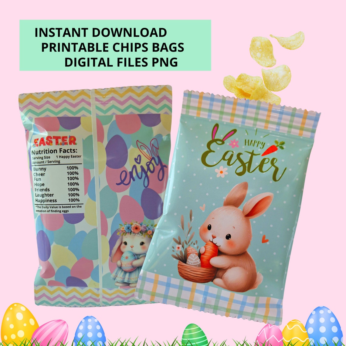 Chips Bags Easter, Printable Easter Chips Bags, Printable Easter Party ...