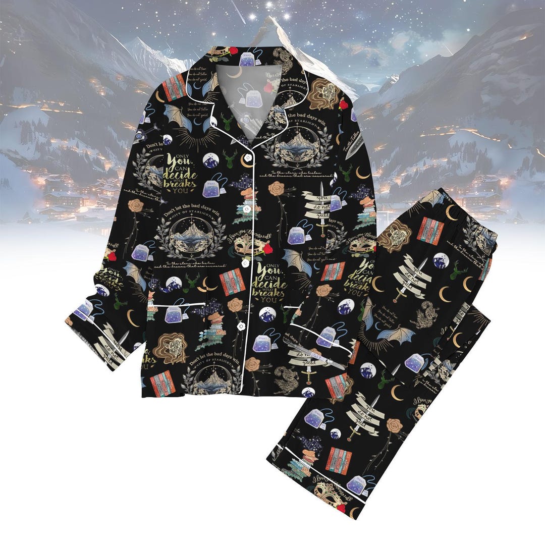 Fourth Wing Pajamas Set, Velaris City of Starlight Holiday Pajamas, the ...