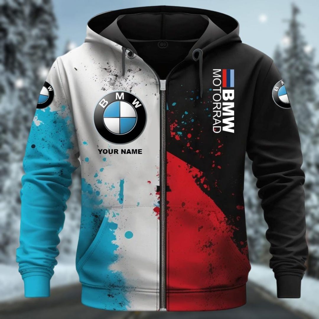 Bmw Zipper Hoodie, Bmw Jacket, Bmw Logo Custom Zip Hoodie, Bmw Motorrad ...