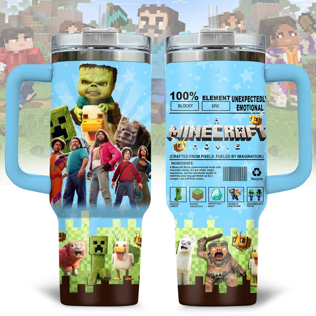 Minecraft Movie Tumbler 40 Oz, Minecraft Gaming Stainless Steel Tumbler ...