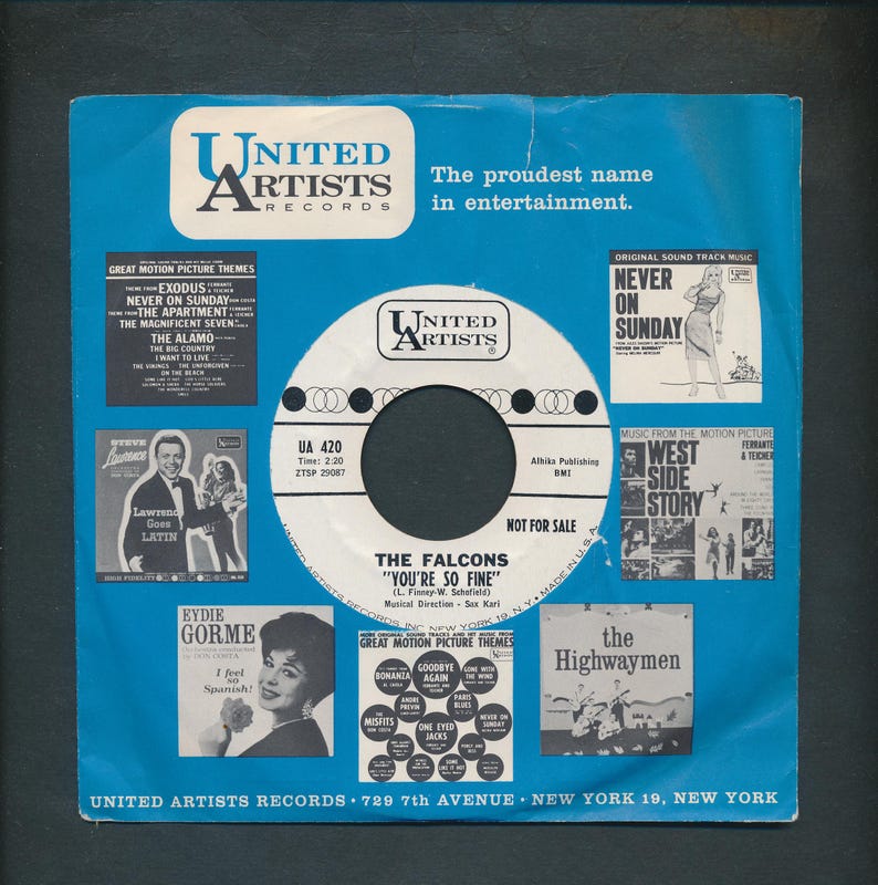 The FALCONS 45 RPM Record- You're so Fine 1959 VG++ - Etsy