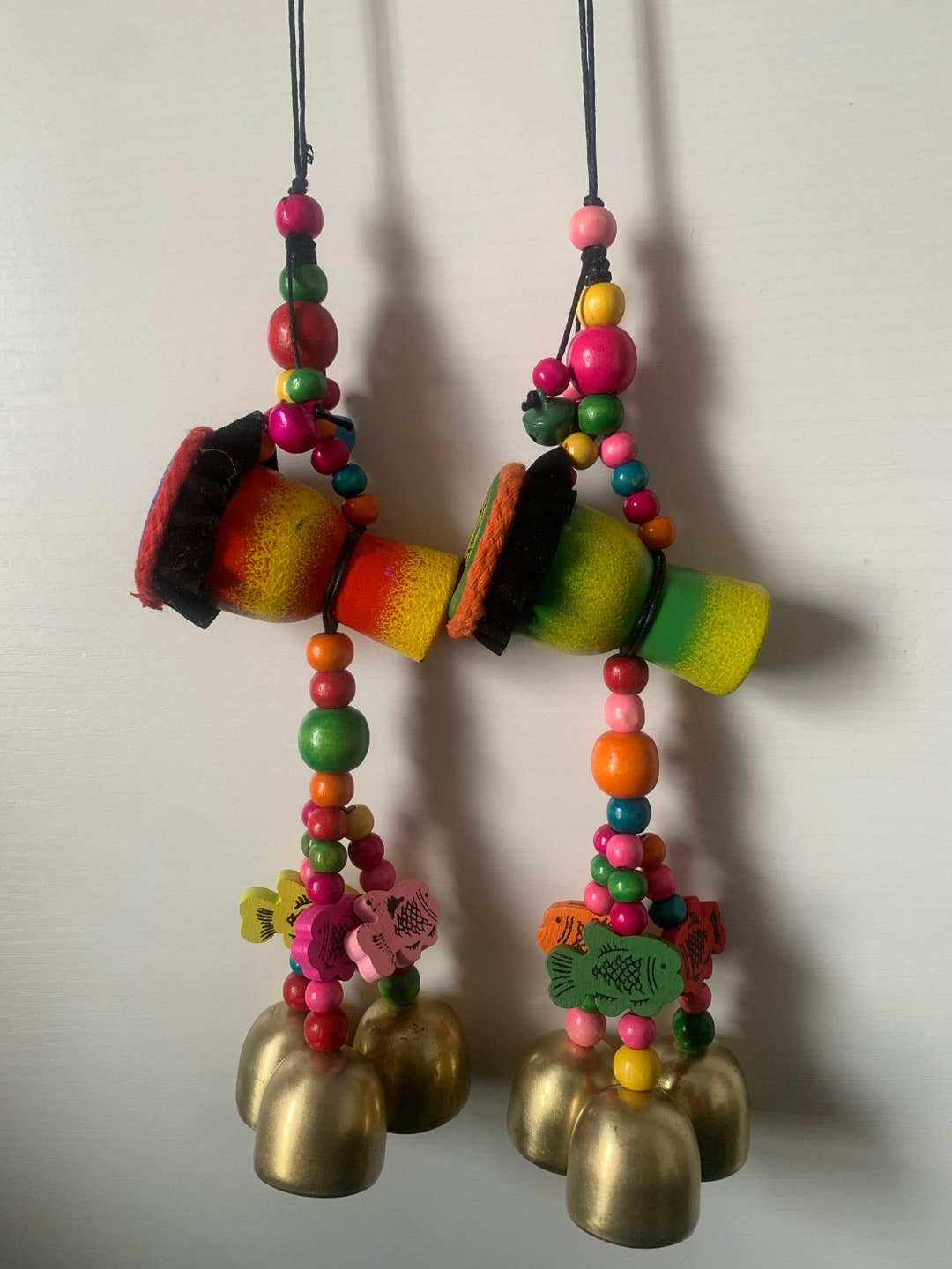 2+ Pcs Happy Pride Handcrafted Drum and Bead Wind Chime - Colorful and ...