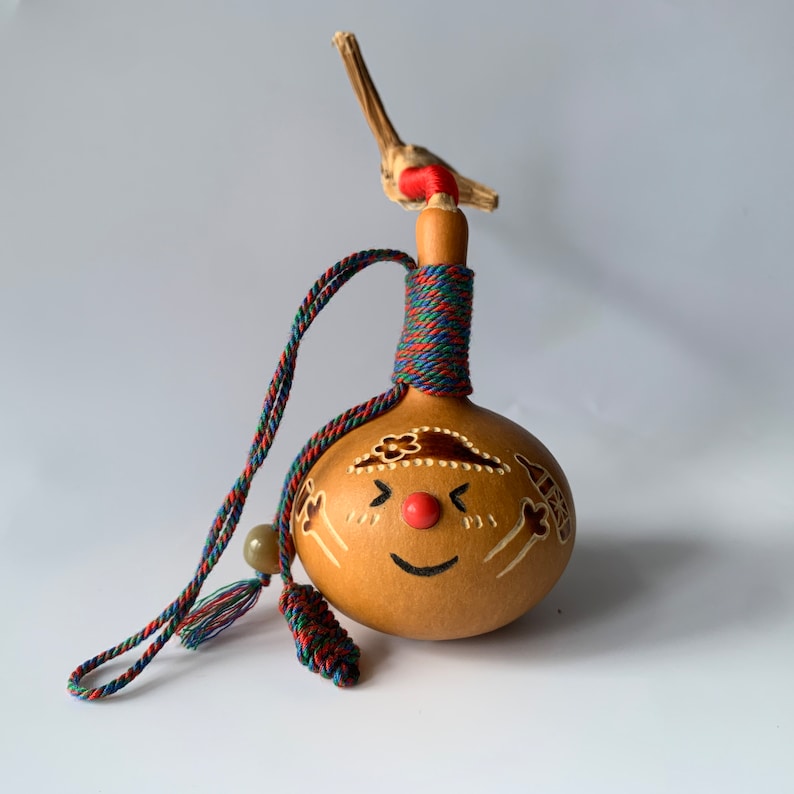 Adorable Carved Gourd Art Pendant, Unique Decoration for Home Wall ...