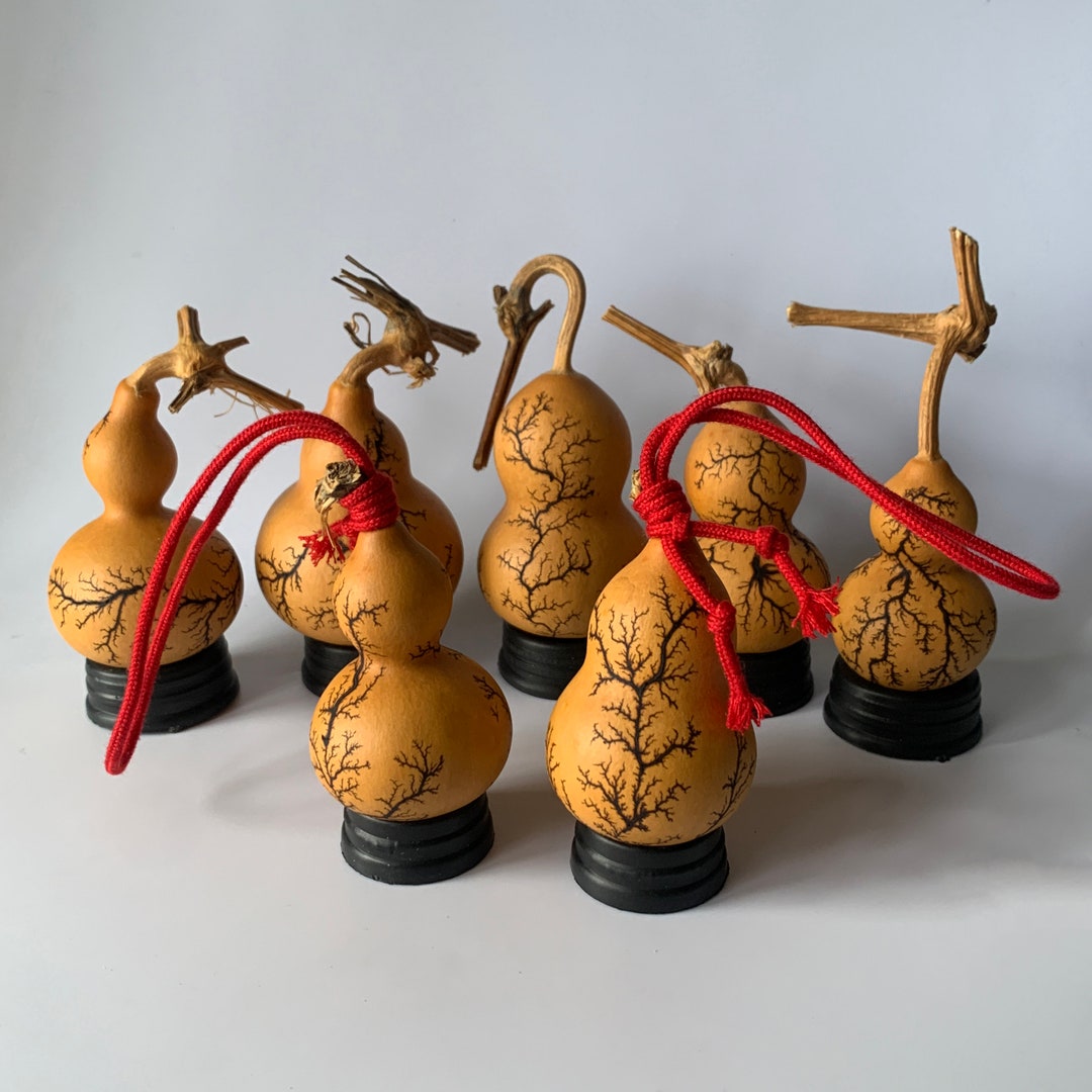 Gourd Art Piece With Lightning Strike Patterns - Nature-inspired Decor ...