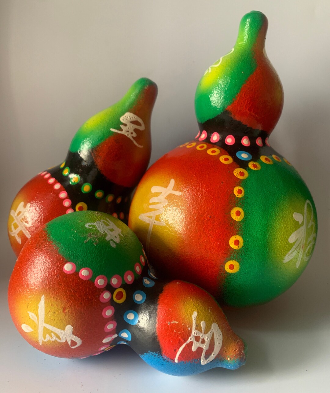 Happy Pride Rainbow Handmade Gourd Painted Artwork - Natural and ...