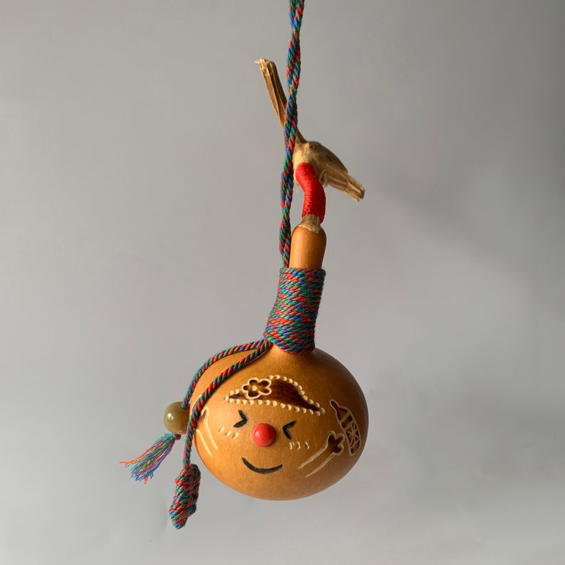 Adorable Carved Gourd Art Pendant, Unique Decoration for Home Wall ...