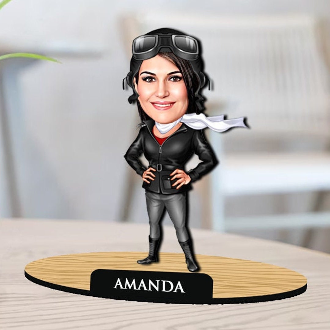 Custom Pilot Portrait, Female Pilot Gift Idea, Pilot Gifts, Aviation ...