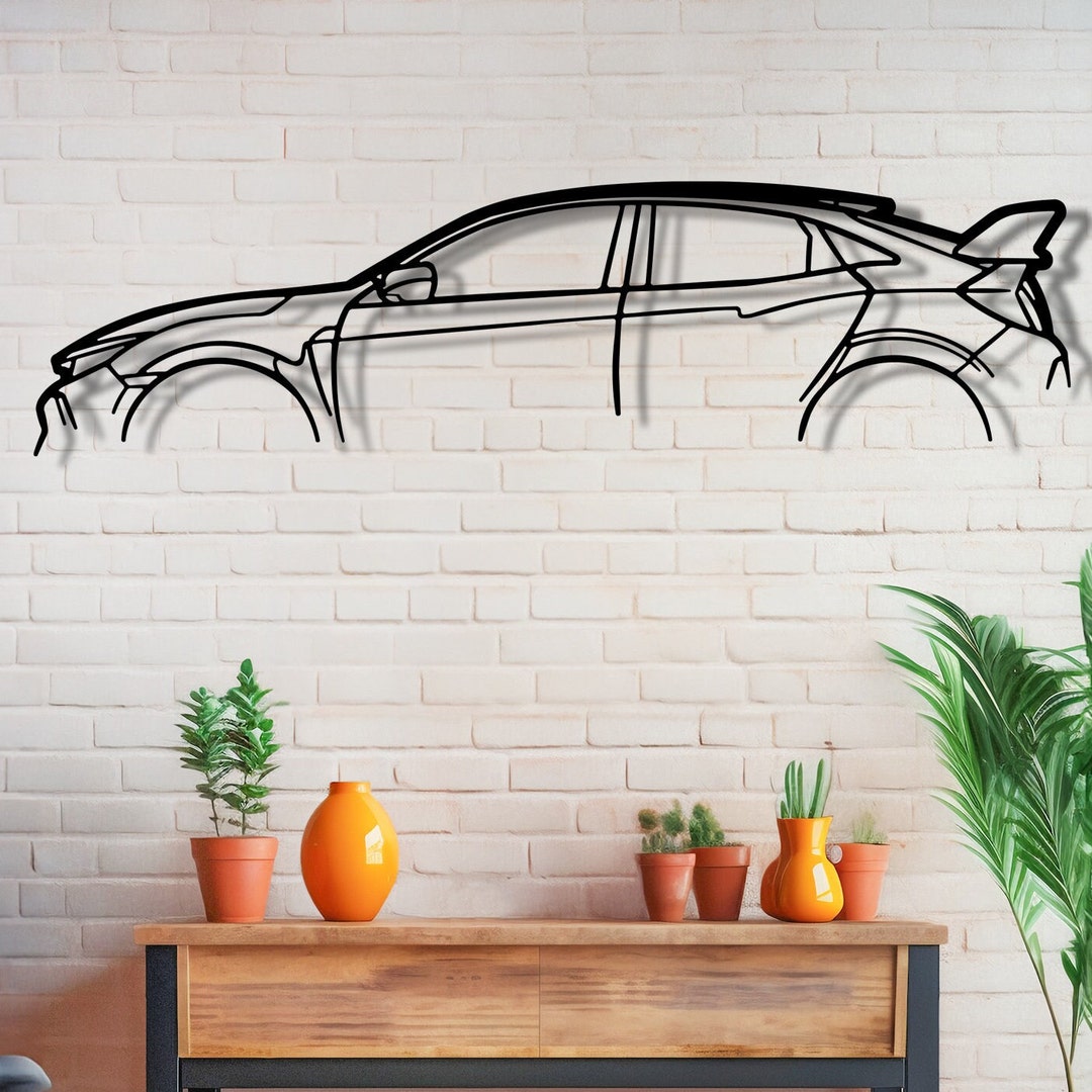 Honda Civic Type R Metal Wall Art, Civic Garage, Car Garage Wall Sign ...