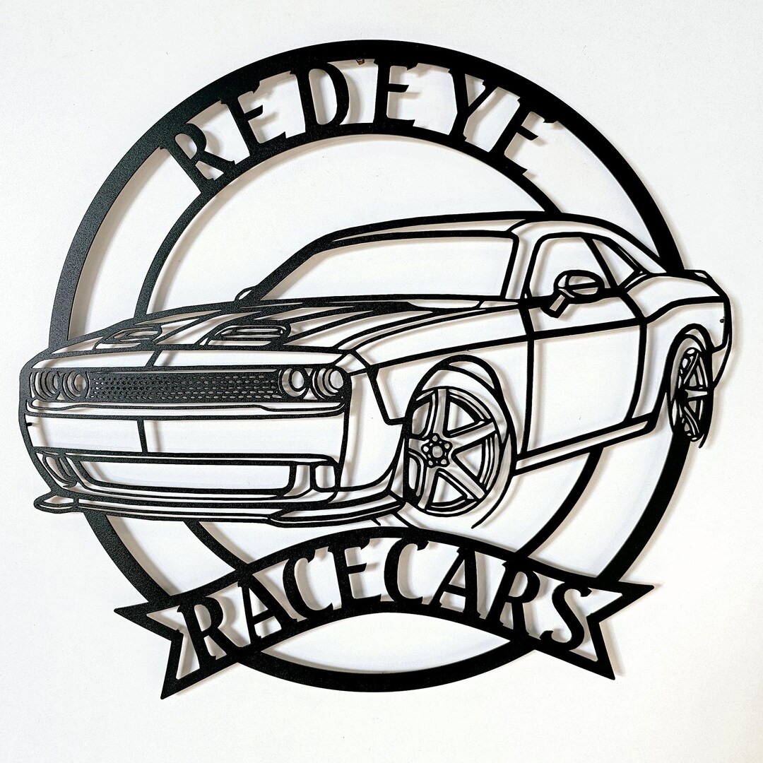 Challenger SRT Metal Wall Art, Challenger Garage Wall Sign, Challenger ...