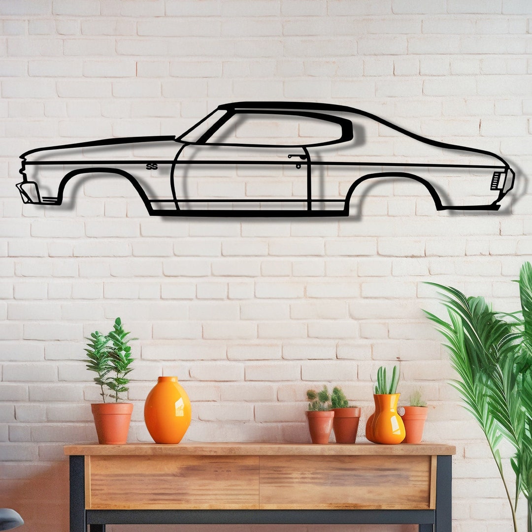 1971 Chevelle Metal Wall Art, Car Garage Wall Sign, Racing Automobile ...