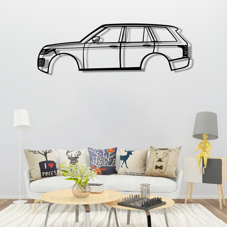 Range Rover Vogue Silhouette, Custom Metal Silhouette Wall Art, Car ...