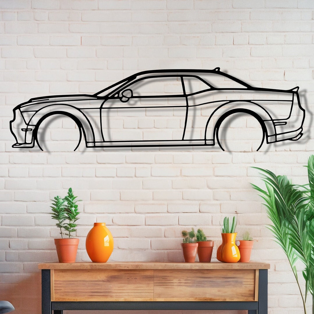 Challenger Scat Pack Wide Body Detailed Metal Wall Art, Challenger ...