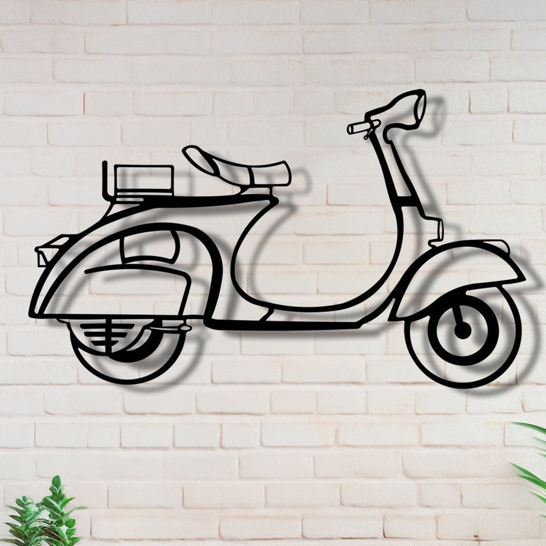 Vespa Metal Silhouette Wall Art, Vespa Garage, Vespa Wall Sign, Vespa ...