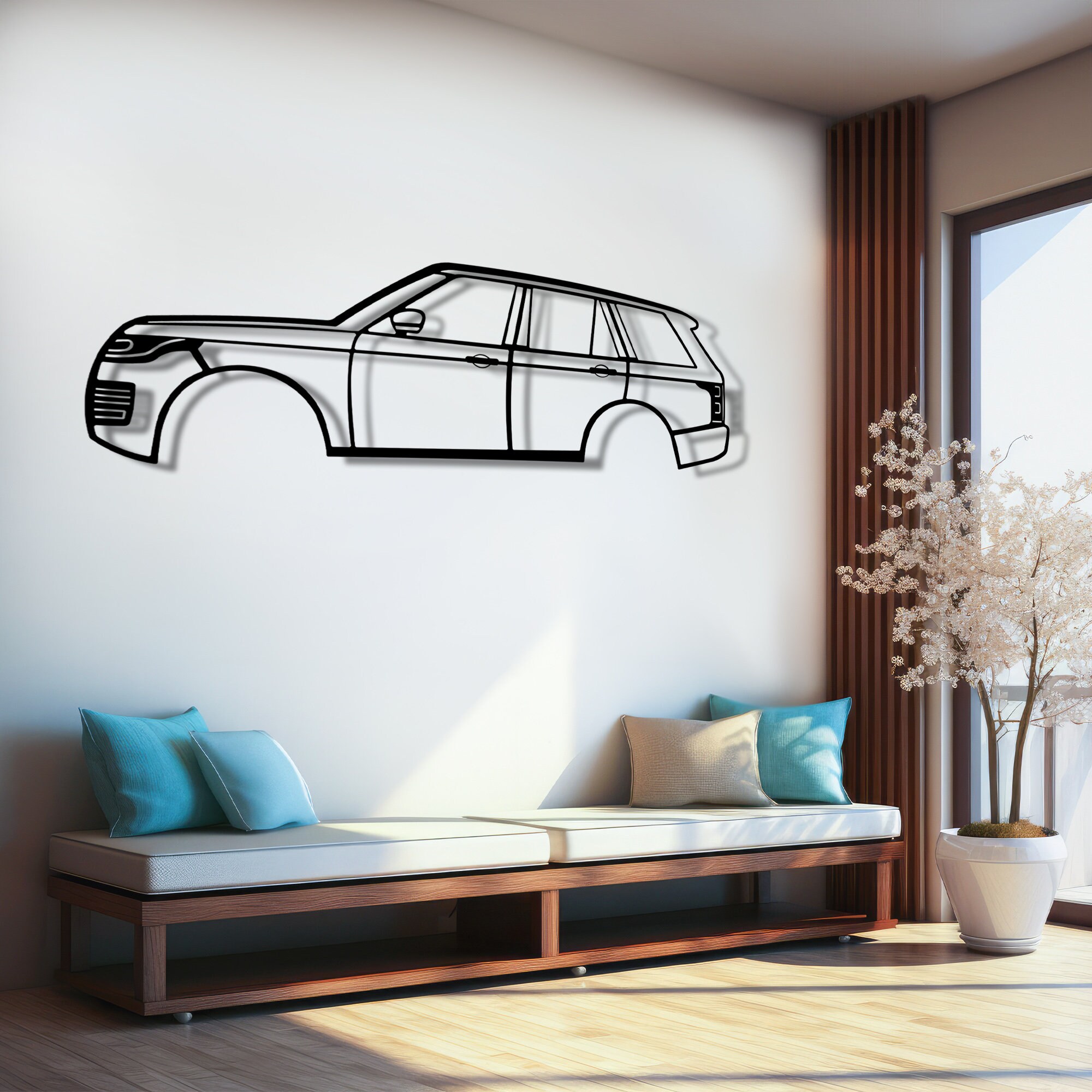 Range Rover Vogue Silhouette, Custom Metal Silhouette Wall Art, Car ...