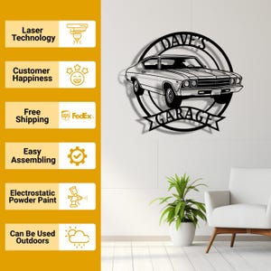 328 Metal Wall Art, Car Garage Wall Sign, Racing Automobile Decor, Car ...