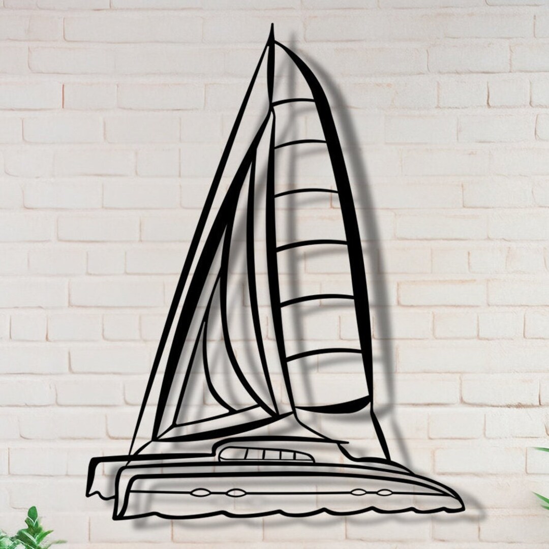 Catamaran Metal Wall Art, Catamaran Wall Sign, Catamaran Decor ...