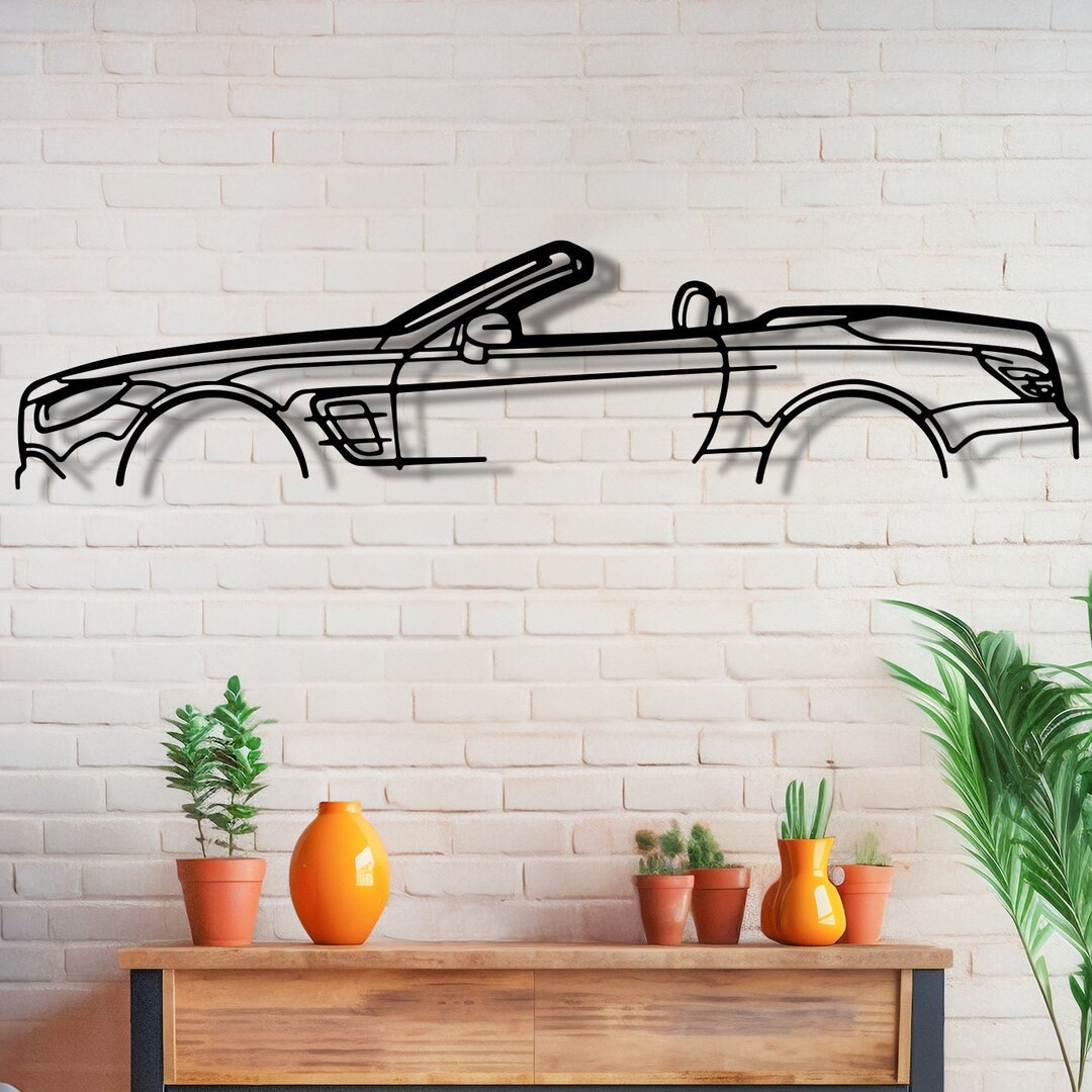 Mercedes SL R231 Metal Silhouette Wall Art, Mercedes Garage Wall Sign ...