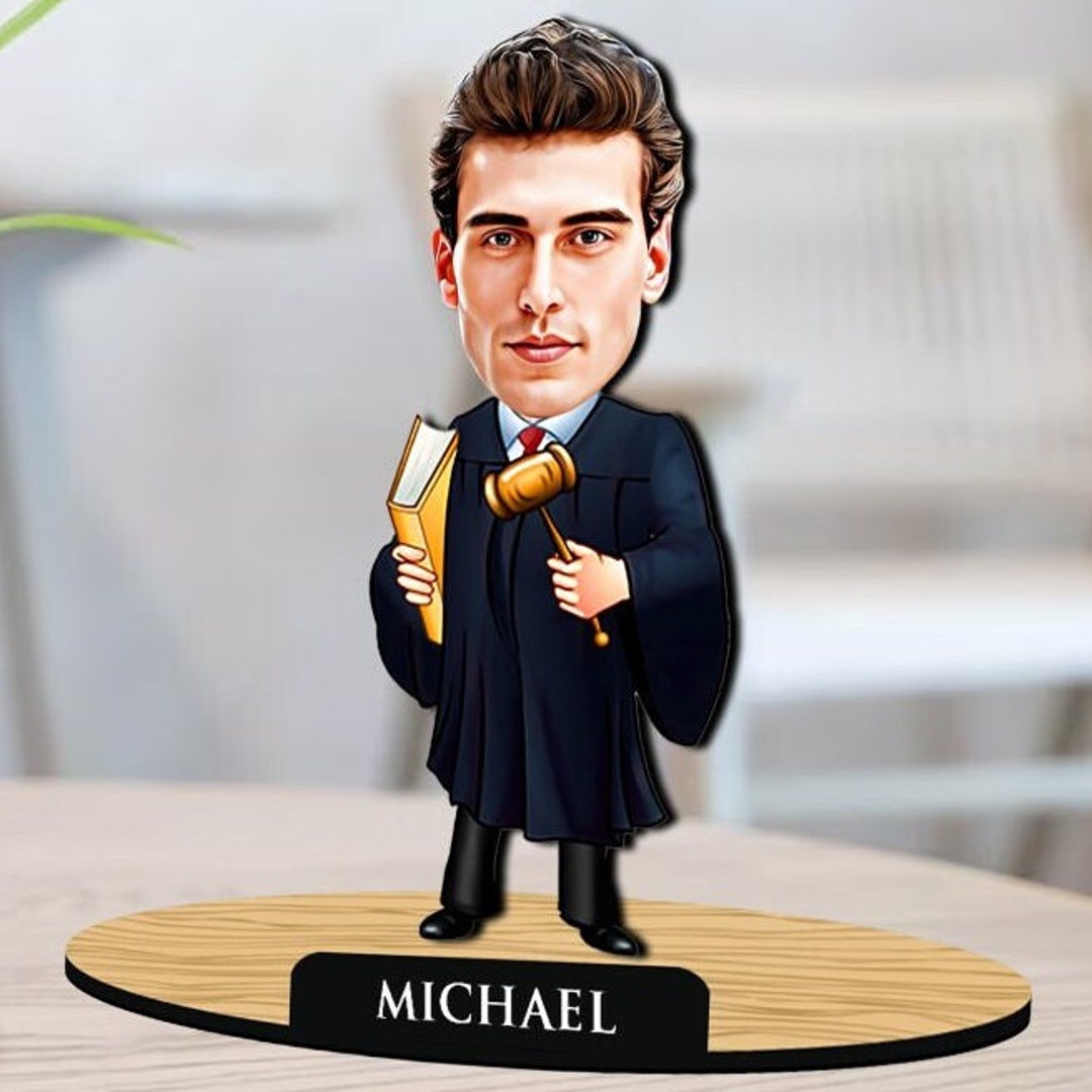 Judge Figurine Trinket, Custom Caricature Portrait, Gift for Him, Home ...