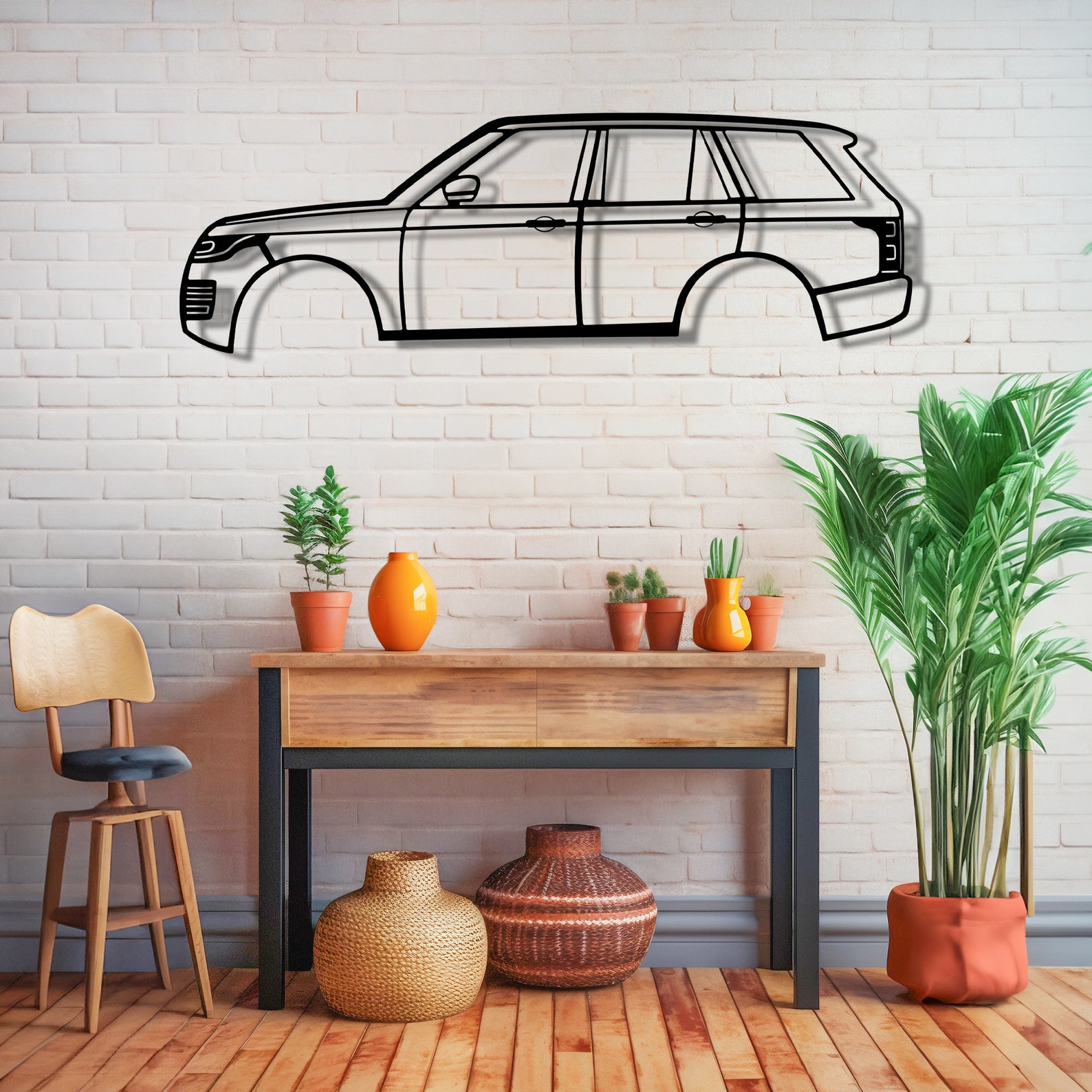 Range Rover Vogue Silhouette, Custom Metal Silhouette Wall Art, Car ...