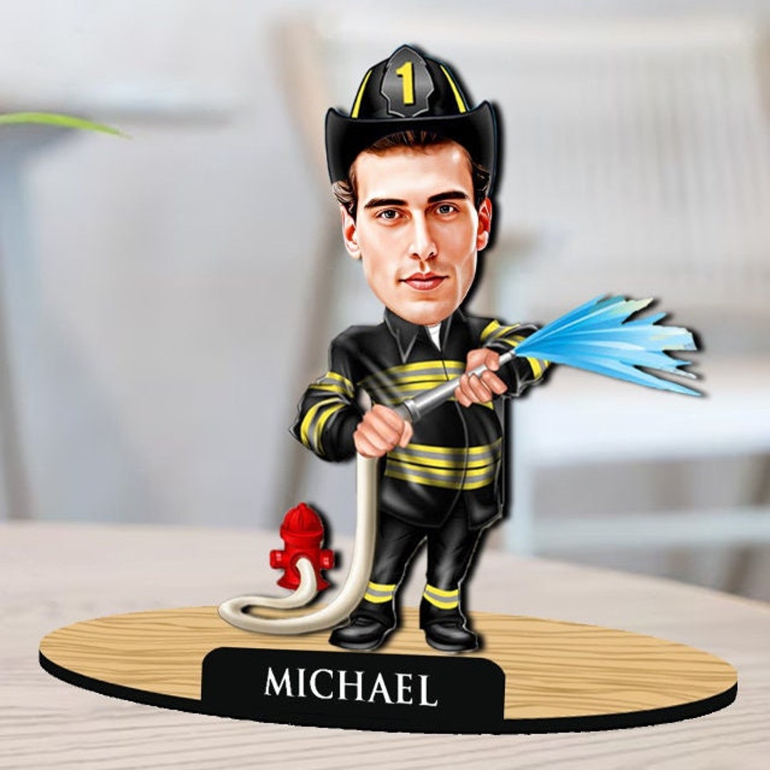 Fireman Figurine Trinket, Fireman Art, Fireman Accessories, Fireman ...