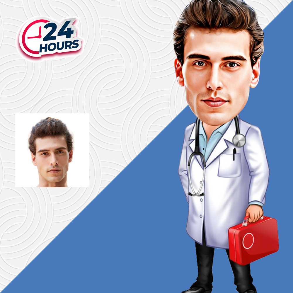 Doctor Figurine Trinket, Doctor Cartoon Portrait, Doctor Gift, Doctor ...