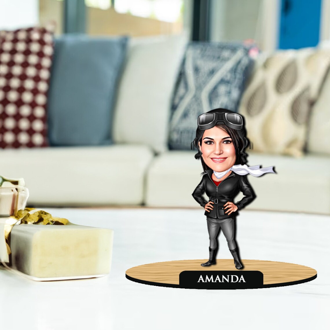 Custom Pilot Portrait, Female Pilot Gift Idea, Pilot Gifts, Aviation ...