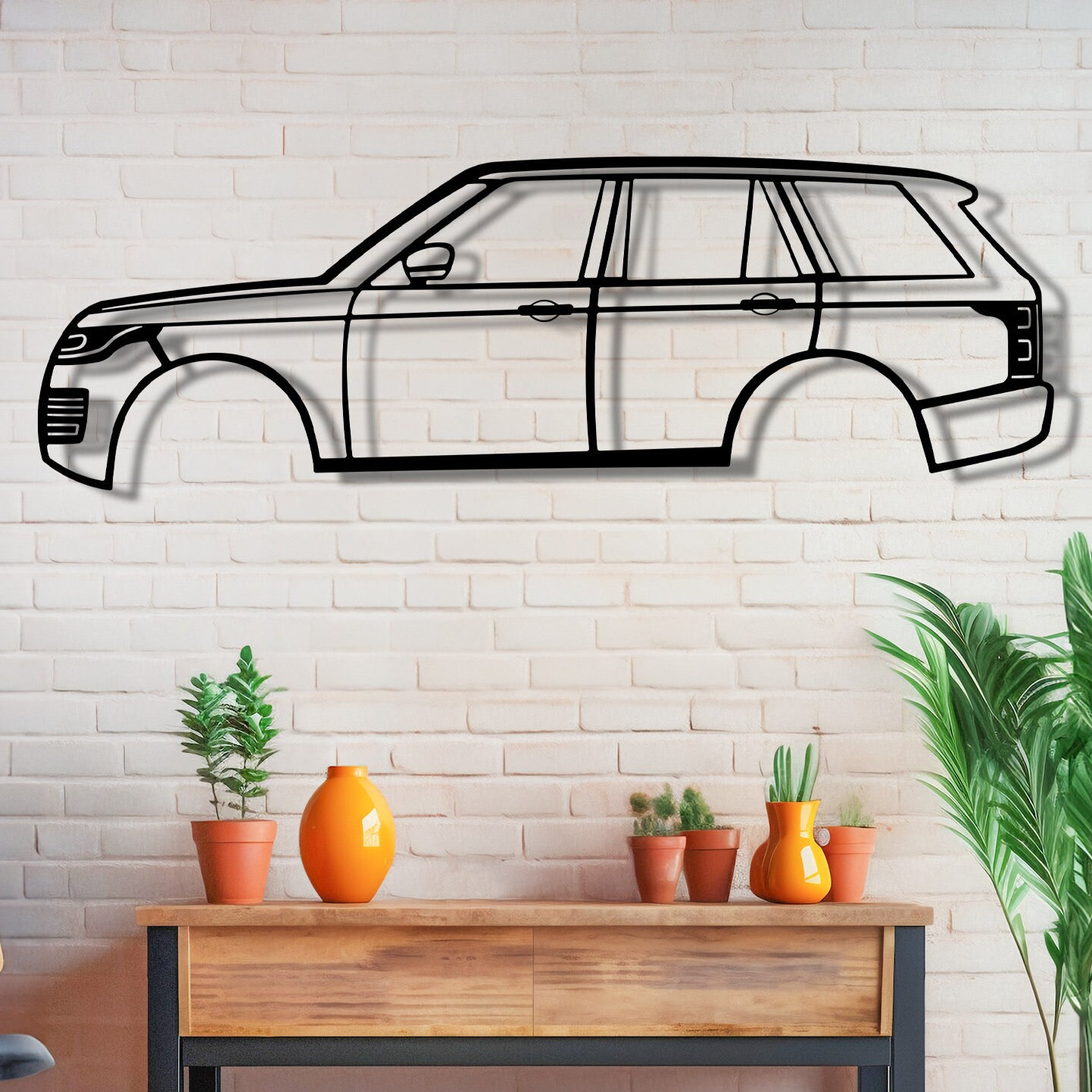 Range Rover Vogue Silhouette, Custom Metal Silhouette Wall Art, Car ...