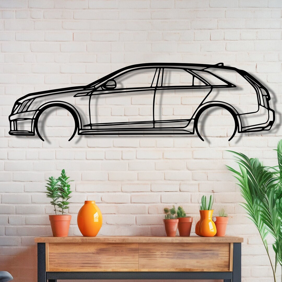 CTSV WAGON Detailed Metal Wall Art, Car Garage Wall Sign, Cadillac Car ...