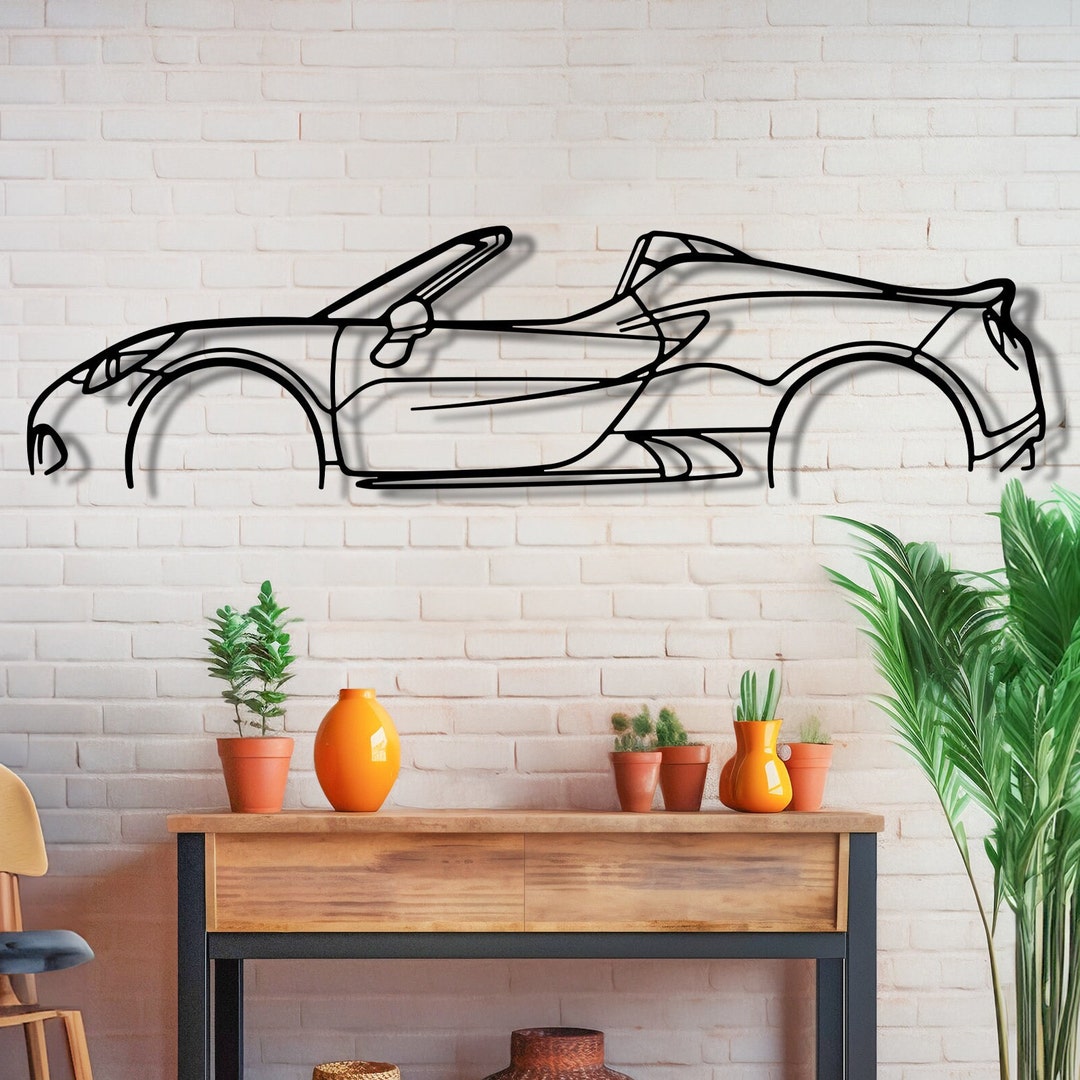 4C Spider Metal Wall Art, Car Garage Wall Sign, Racing Automobile Decor ...